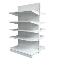 China Factory Custom Size Color logo white double-sided supermarket convenience store supermarket shelves for sale
