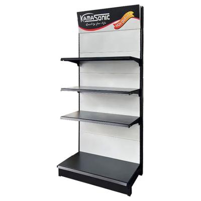 China Factory Custom Size Color Logo single-sided 2 upright gondola shelf exhibition display rack for sale
