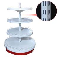 China White Round Store Display Shelves Gondola Cosmetics Supermarket Display Rack for sale