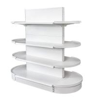 China White Round Store Display Shelves Gondola Cosmetics Supermarket Display Rack for sale