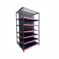China 4 Post Supermarket Display Shelf Four Column Shelving For Grocery Store for sale