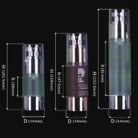 China 30ml Airless Pump Bottle for Eye Cream Screen Printing Custom Logo Plastic Cosmetic Packaging for sale