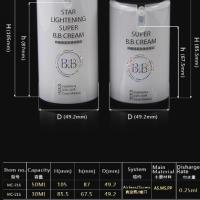 China PP Material 30ml 50ml Airless Pump Bottle with 0.25ml Dispensing Rate for Cosmetic Packaging for sale
