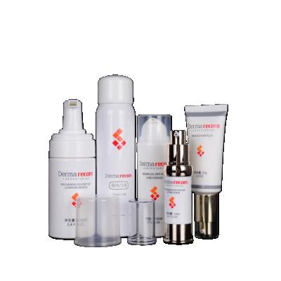 China PP PET Skin Care Bottles Set Combination 15ml 30ml 50ml 100ml with Spiral Lock and Custom Printing for sale