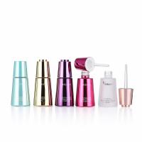 China 30ml Slant-Shoulder Glass Dropper Bottle with Pump Closure for Cosmetics and Essential Oils for sale