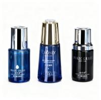 China 15ml 20ml 30ml Glass Dropper Bottle with Pump Cap for Cosmetics and Essential Oils for sale