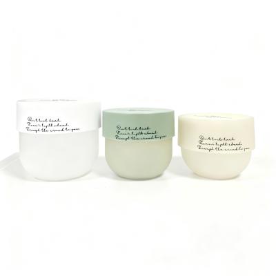 China 200g 500g Plastic Wide-mouth Hair Wax Cream Jar PP Round-bottom Body Scrub Container for sale