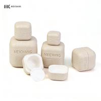 China Biodegradable Wheat Straw Fiber Square Cream Jar 5g to 200g Food Grade PP for sale