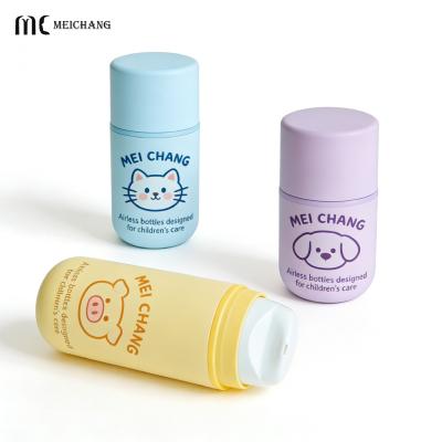 China PP Child-Resistant Airless Pump Bottle 30ml 50ml 100ml Vacuum Freshness-Sealing Custom Logo Kids Skincare for sale