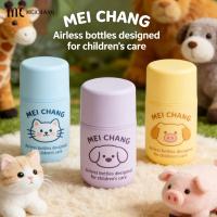 China PP Child-Resistant Airless Pump Bottle 30ml 50ml 100ml Vacuum Freshness-Sealing Custom Logo Kids Skincare for sale