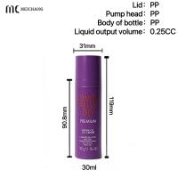 China 30ml PP Airless Pump Bottle Oxygen Isolation for Sunscreen Primer 119mm Height for sale