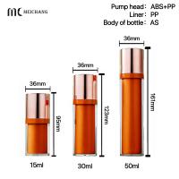 China 15ml 30ml 50ml Rotary Pump Acrylic Airless Bottle MC250 Leak Proof Skincare Packaging for sale