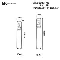 China 10ml 15ml Double Layer Airless Pump Bottle with Zinc Alloy Nozzle for Eye Cream for sale
