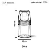 China 60ml PETG High Transparency Roller Ball Bottle Leak Proof Design Pet Topical Medication for sale