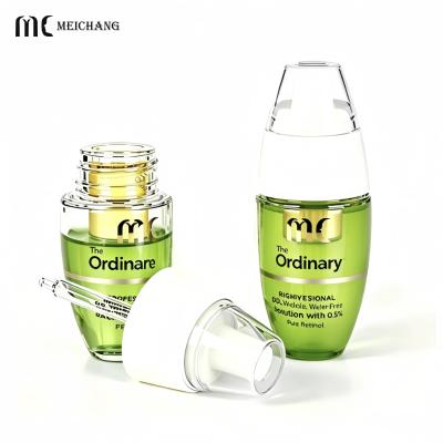 China PETG 30ml+3ml Airless Dual Chamber Water Oil Serum Bottle Fresh Mix Dual Phase Repair Essence Packaging for sale