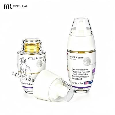 China Medical Grade PETG Dual Chamber Bottle 30ml 3ml for Pet Nutritional Supplements Powder Liquid Separation Fresh Mix Packaging for sale