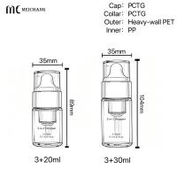 China Dual Chamber PETG Ampoule Bottle 20ml 3ml Fresh Mix Technology for Peptide Serum for sale