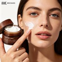 China 100g-250g Biodegradable Bamboo Texture Lid Wide-Mouth PETG Cream Jar for Organic Skincare for sale