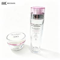 China Luxury Clear Glass Skincare Packaging Set 30G-120ML Leak-Proof Bottles Jars for Toner Serum Cream OEM ODM for sale