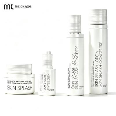 China Luxury Crystal Clear Glass Skincare Packaging Set 30ml 50g 100ml 120ml Leakproof OEM ODM for sale