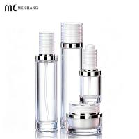 China Luxury Crystal Clear Glass Skincare Packaging Set 30ml 50g 100ml 120ml Leakproof OEM ODM for sale