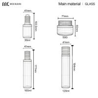 China Luxury Crystal Clear Glass Skincare Packaging Set 30ml 50g 100ml 120ml Leakproof OEM ODM for sale