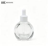 China 20ml Macaron Frosted Flat Round Glass Dropper Bottle for Barrier Repair Serum for sale