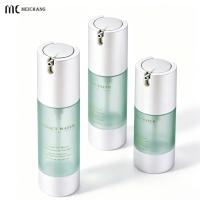 China 20ml/30ml/50ml Luxury Frosted Green PCR Refillable Airless Bottle for Serum & Lotion Packaging(MC-289) for sale