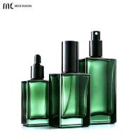 China 30ml 50ml 100ml Clear Square Glass Bottle for Skincare Serum Packaging | Luxury Cosmetic Glass Bottle with Pump, Spray & Dropper Options(MC-313) for sale