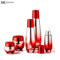 China Chinese Style Embossed Glass Skincare Packaging Set with Gradient Finish , Custom Serum Bottle , Lotion Bottle & Cream Jar(MC-315) for sale