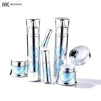 China 30g/50g/30ml/100ml/120ml Slim Waist Curved Glass Skincare Packaging Set , Luxury Cream & Serum Bottle Set with UV Light-Proof Glass and Custom Logo(MC-319) for sale