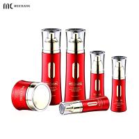 China 30g/50g/30ml/100ml/120ml Slim Waist Curved Glass Skincare Packaging Set , Luxury Cream & Serum Bottle Set with UV Light-Proof Glass and Custom Logo(MC-319) for sale