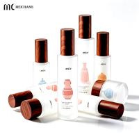 China Custom Gradient Silver Electroplated Silk Screen Printed Frosted Glass Skincare Packaging Set with Multiple Dispensing Options for sale
