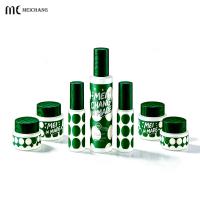 China Custom Gradient Silver Electroplated Silk Screen Printed Frosted Glass Skincare Packaging Set with Multiple Dispensing Options for sale