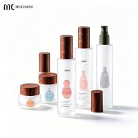China Custom Gradient Silver Electroplated Silk Screen Printed Frosted Glass Skincare Packaging Set with Multiple Dispensing Options for sale