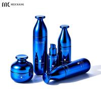 China Patented Luxury Glass Cosmetic Packaging Set with Metallic Finish and Complete Skincare Matrix for sale