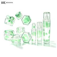 China 30g/50g/30ml/40ml/110ml Hexagonal Glass Skincare Packaging Set – Ergonomic Geometric Glass Bottles & Cream Jars for High-End Tech Skincare(MC-325) for sale