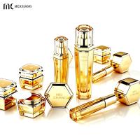 China 30g/50g/30ml/40ml/110ml Hexagonal Glass Skincare Packaging Set – Ergonomic Geometric Glass Bottles & Cream Jars for High-End Tech Skincare(MC-325) for sale