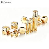 China 30g/50g/30ml/40ml/110ml Hexagonal Glass Skincare Packaging Set – Ergonomic Geometric Glass Bottles & Cream Jars for High-End Tech Skincare(MC-325) for sale