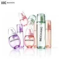 China 30g/50g/30ml/50ml/90ml/110ml Premium Glass Skincare Packaging Set with Creative Caps Multi-Size Glass Bottles & Cream Jars(MC-326) for sale