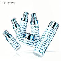 China 50g/100ml/120ml/150ml Premium Electroplated Glass Skincare Packaging Set with Crystal-Look Caps (MC-329) for sale
