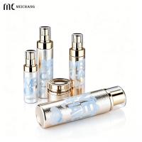 China 50g/100ml/120ml/150ml Premium Electroplated Glass Skincare Packaging Set with Crystal-Look Caps (MC-329) for sale