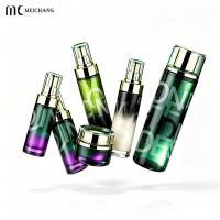 China 50g/100ml/120ml/150ml Premium Electroplated Glass Skincare Packaging Set with Crystal-Look Caps (MC-329) for sale