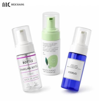China 30ml 50ml 60ml 100ml 150ml 200ml Round PET Foaming Pump Bottle for Facial Cleanser Skincare Packaging（MC-1801） for sale