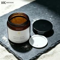 China 5g 10g 20g 30g 50g 100g 200g Natural Body Butter Glass Jar with Bamboo Lid – Frosted Amber & Clear Glass Cosmetic Jar for Body Butter(MC-G-566) for sale