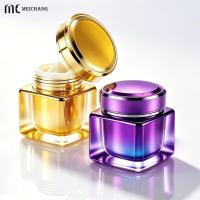 China 50g Double-Wall Crystal-Effect Square Cream Jar for Premium Skincare Packaging(MC-Y-570) for sale
