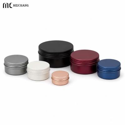 China 5-80g Refillable Round Aluminum Jar with Screw Lid for Solid Balm Packaging(MC-806） for sale
