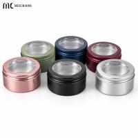China 15ml–150ml Round Aluminum Screw Top Tin Jar with Clear PVC Window Lid (MC-809） for sale