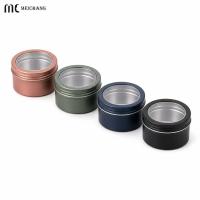 China 15ml–150ml Round Aluminum Screw Top Tin Jar with Clear PVC Window Lid (MC-809） for sale