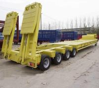 China 3 Axle 80 Ton Heavy Duty Low Bed Trailer Truck Semi Trailers For Excavator Transport for sale